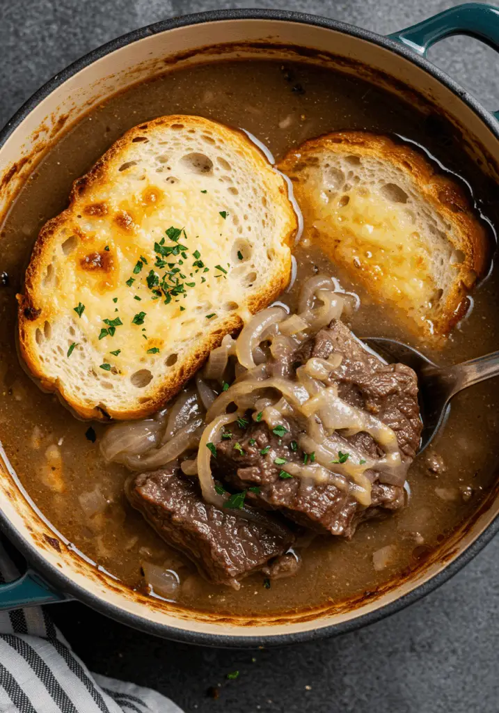 French Onion Beef Short Rib Soup