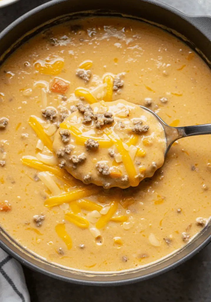 Creamy Cheeseburger Soup - Martharecipes