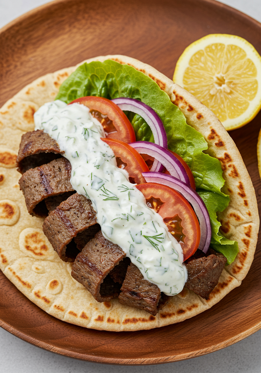 Lamb Gyros with Tzatziki Sauce - Martharecipes