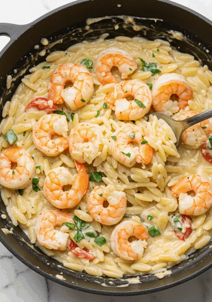 Garlic Shrimp Orzo - Martharecipes