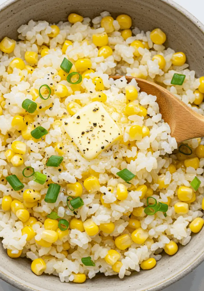 Hot buttered corn rice - Martharecipes