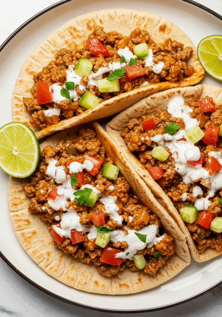 Mediterranean Ground Chicken Pitas - Martharecipes