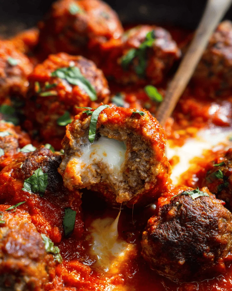 Mozzarella Stuffed Meatballs