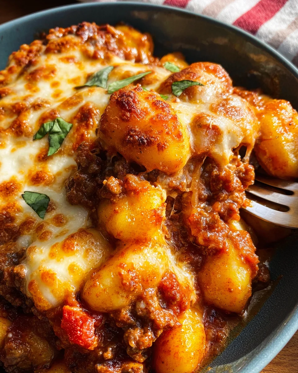 Cheesy Bolognese Gnocchi Bake