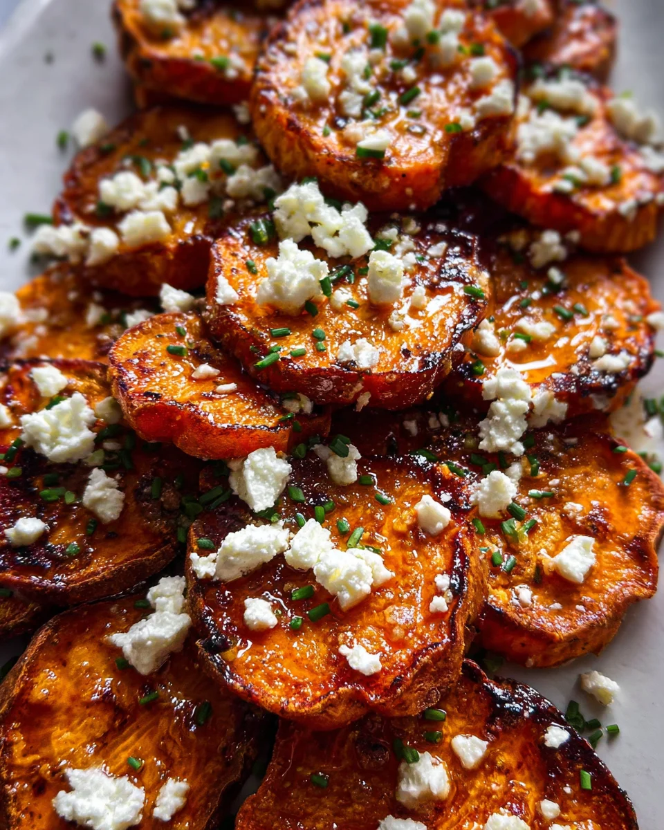 Roasted Sweet Potato Rounds with Honey & Feta