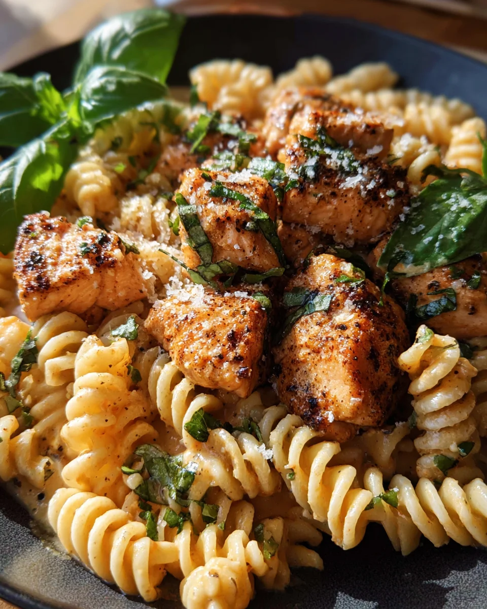 Tomato Basil Salmon Pasta