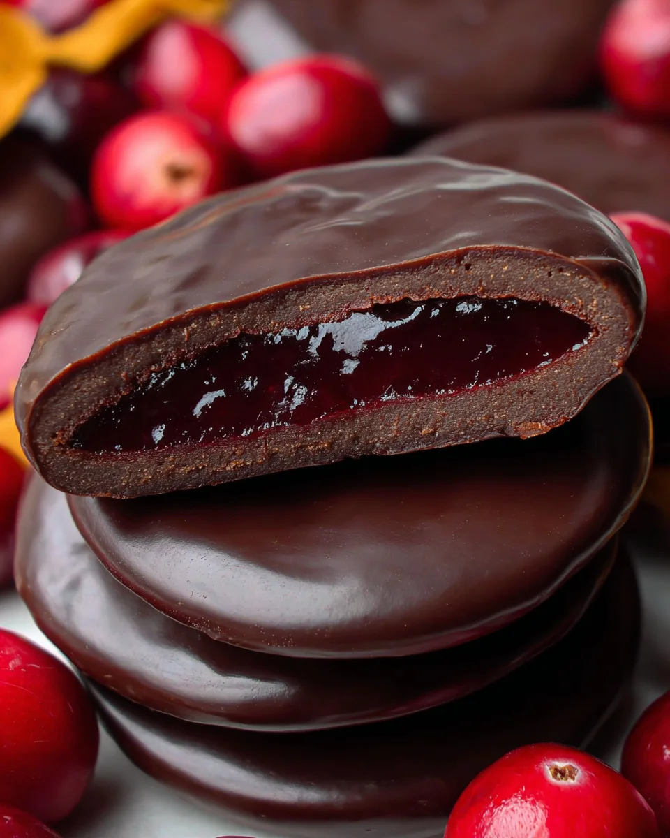 Dark Chocolate Covered Cranberry Sauce Bites