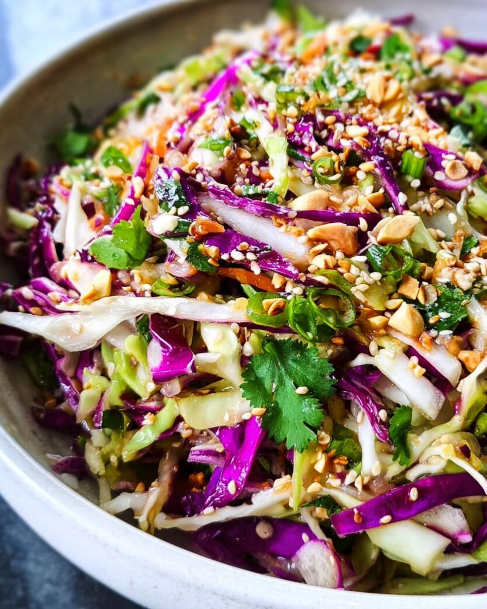 Easy Crunchy Asian Slaw (w/ BEST Asian Dressing!)