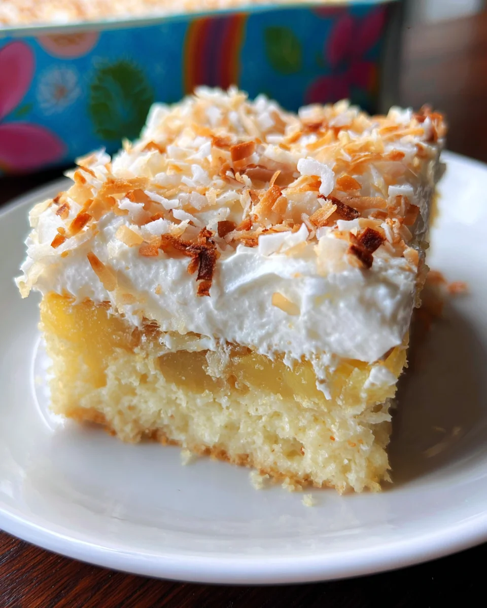 Easy Hawaiian Pineapple Coconut Poke Cake