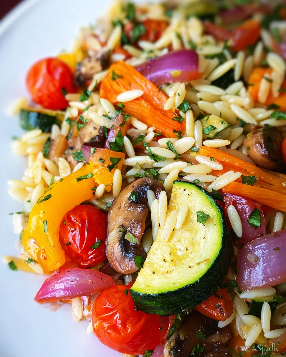 Orzo with Roasted Vegetables (Easy!)