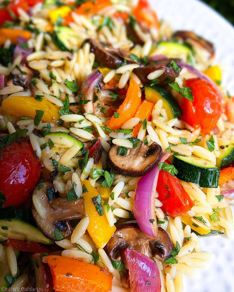Orzo with Roasted Vegetables (Easy!)