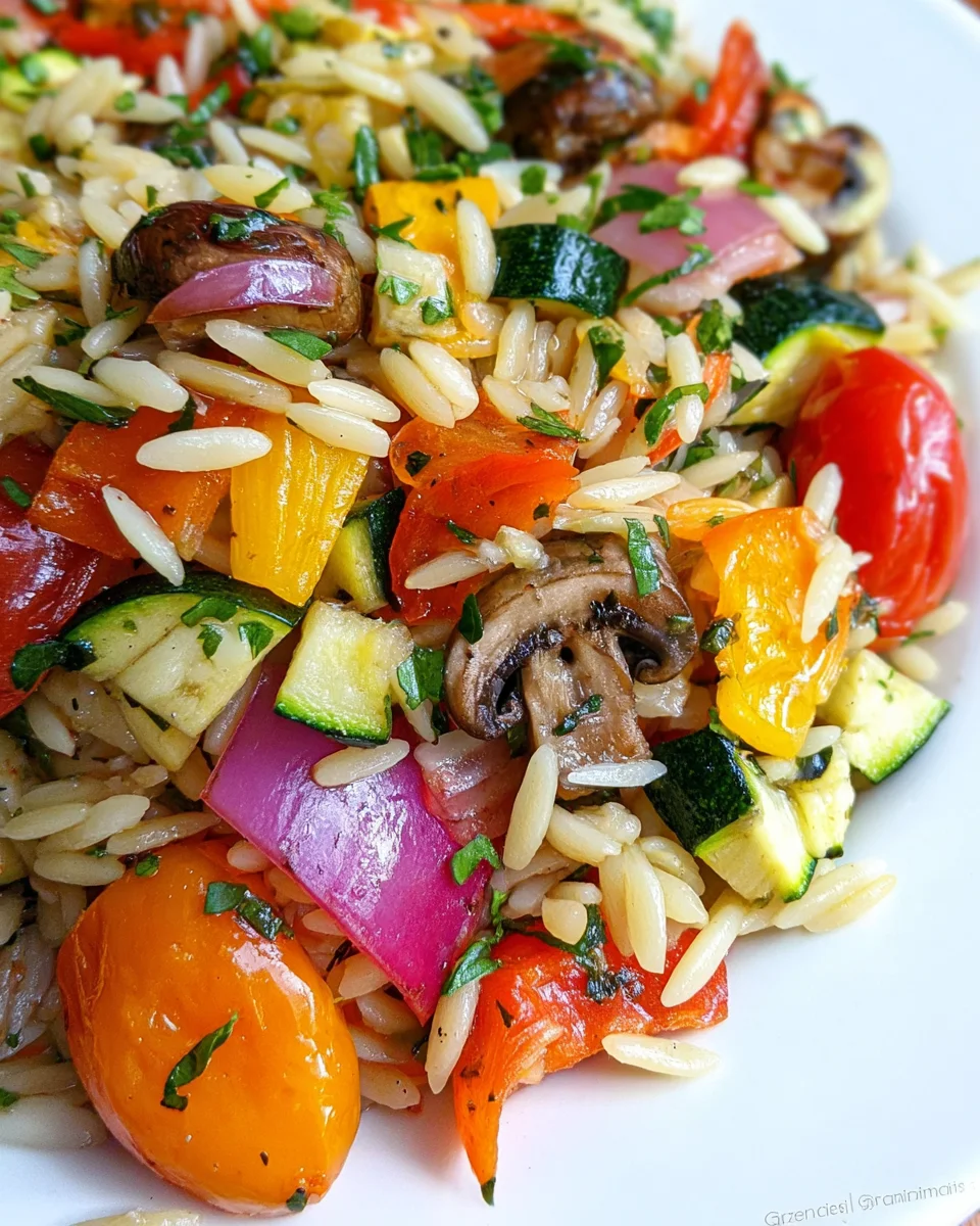 Orzo with Roasted Vegetables (Easy!)