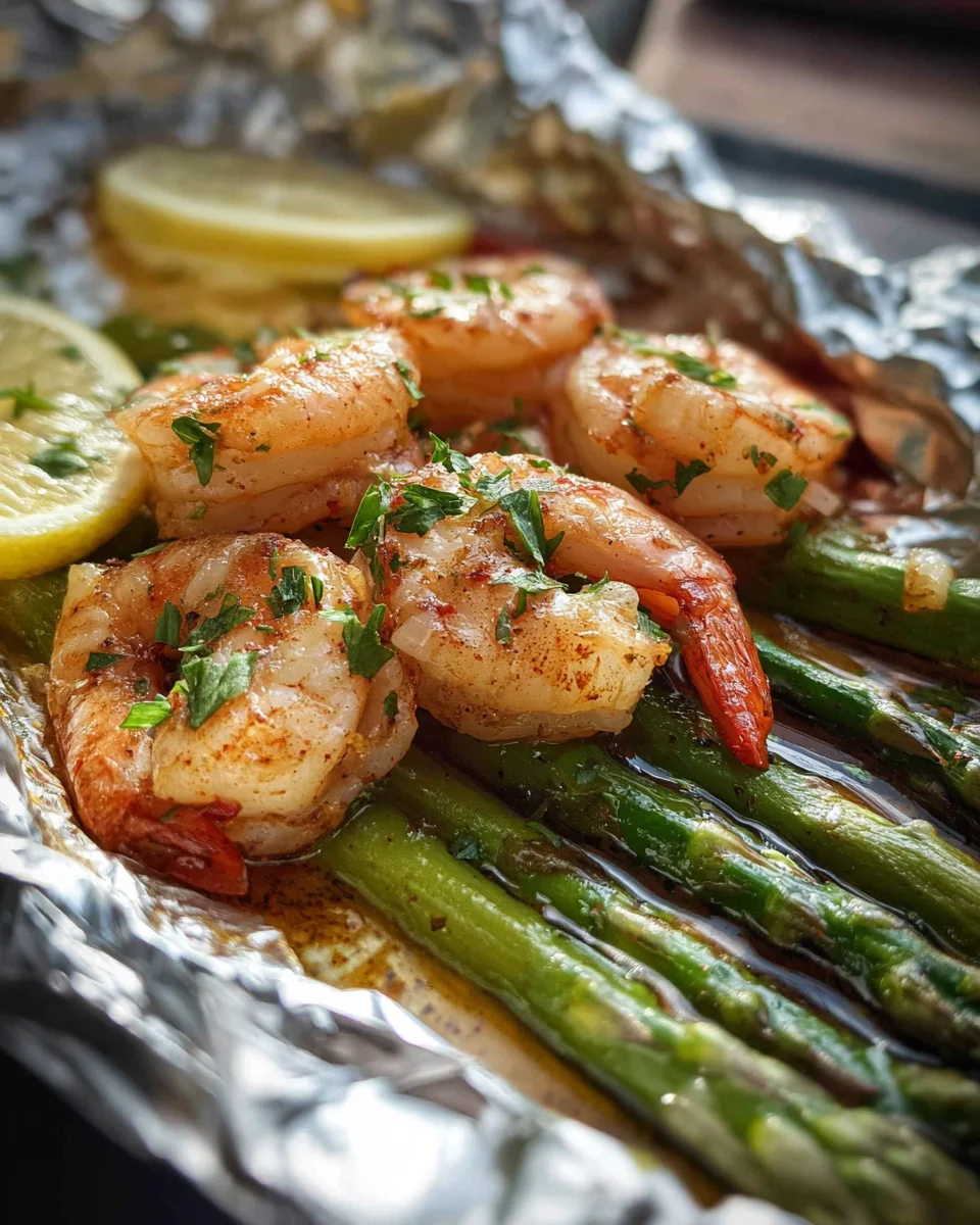 Baked Shrimp and Asparagus Foil Packs
