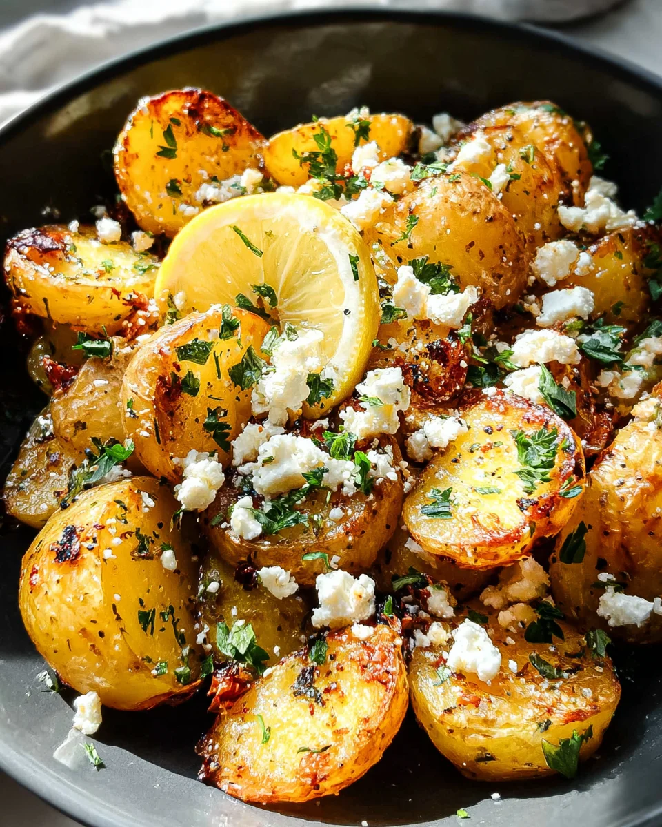 Greek Roast Potatoes With Lemon And Feta