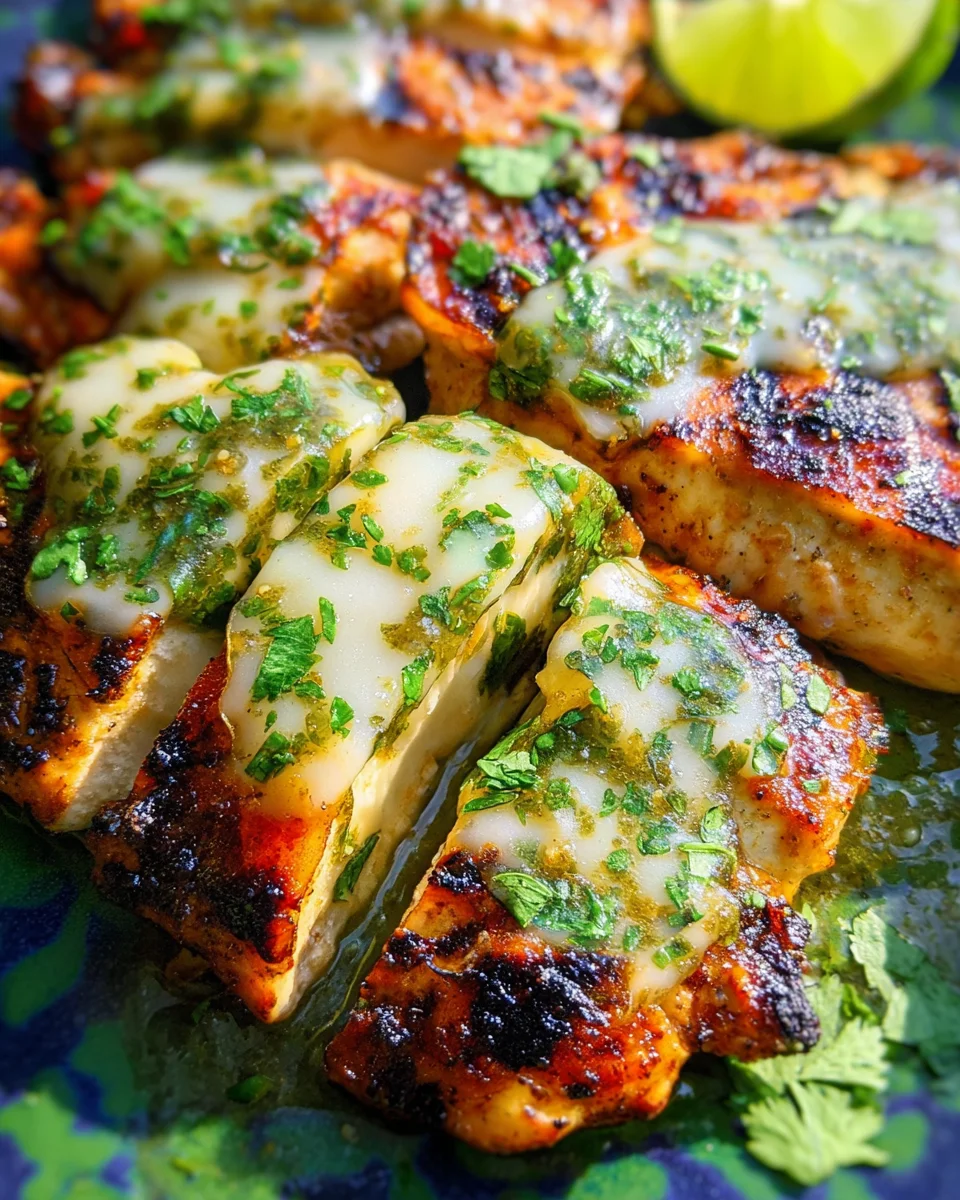 Grilled Salsa Verde Chicken with Pepper Jack