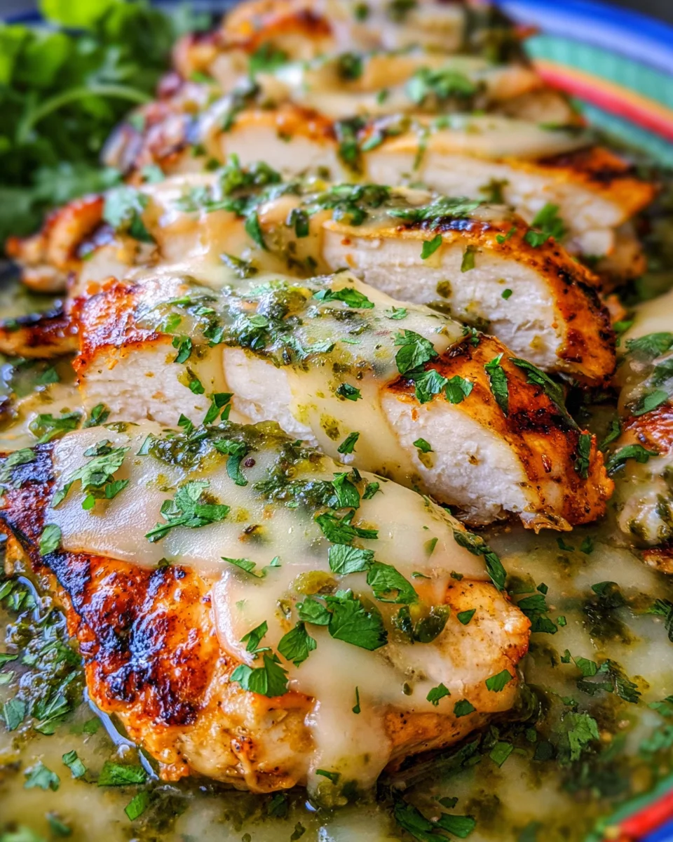 Grilled Salsa Verde Chicken with Pepper Jack
