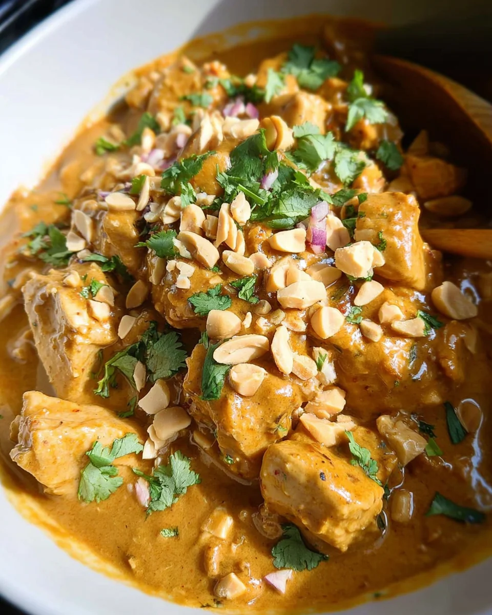 Slow Cooker Thai Peanut Chicken | Low Carb