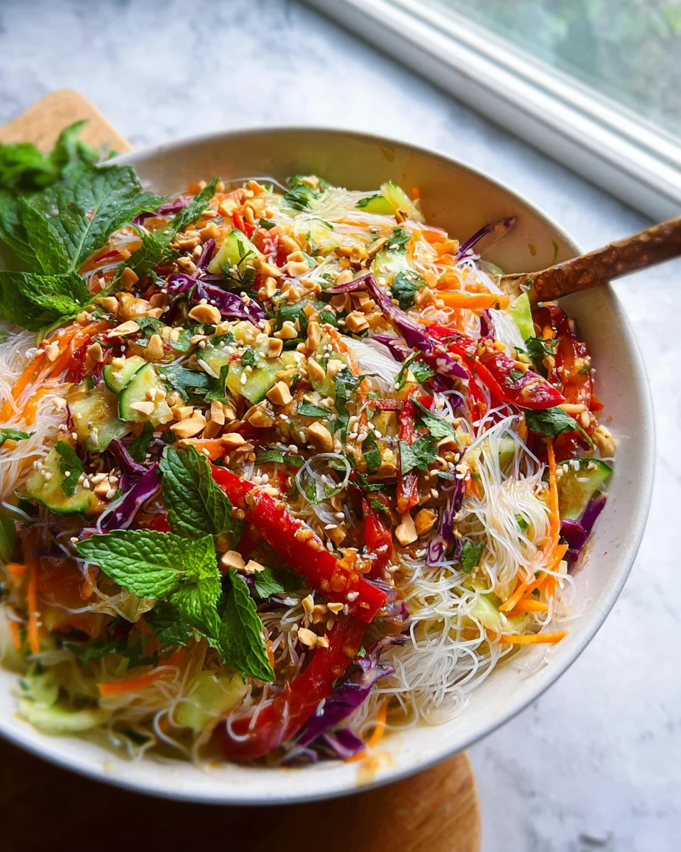Spring Roll Salad with Spicy Ginger Dressing