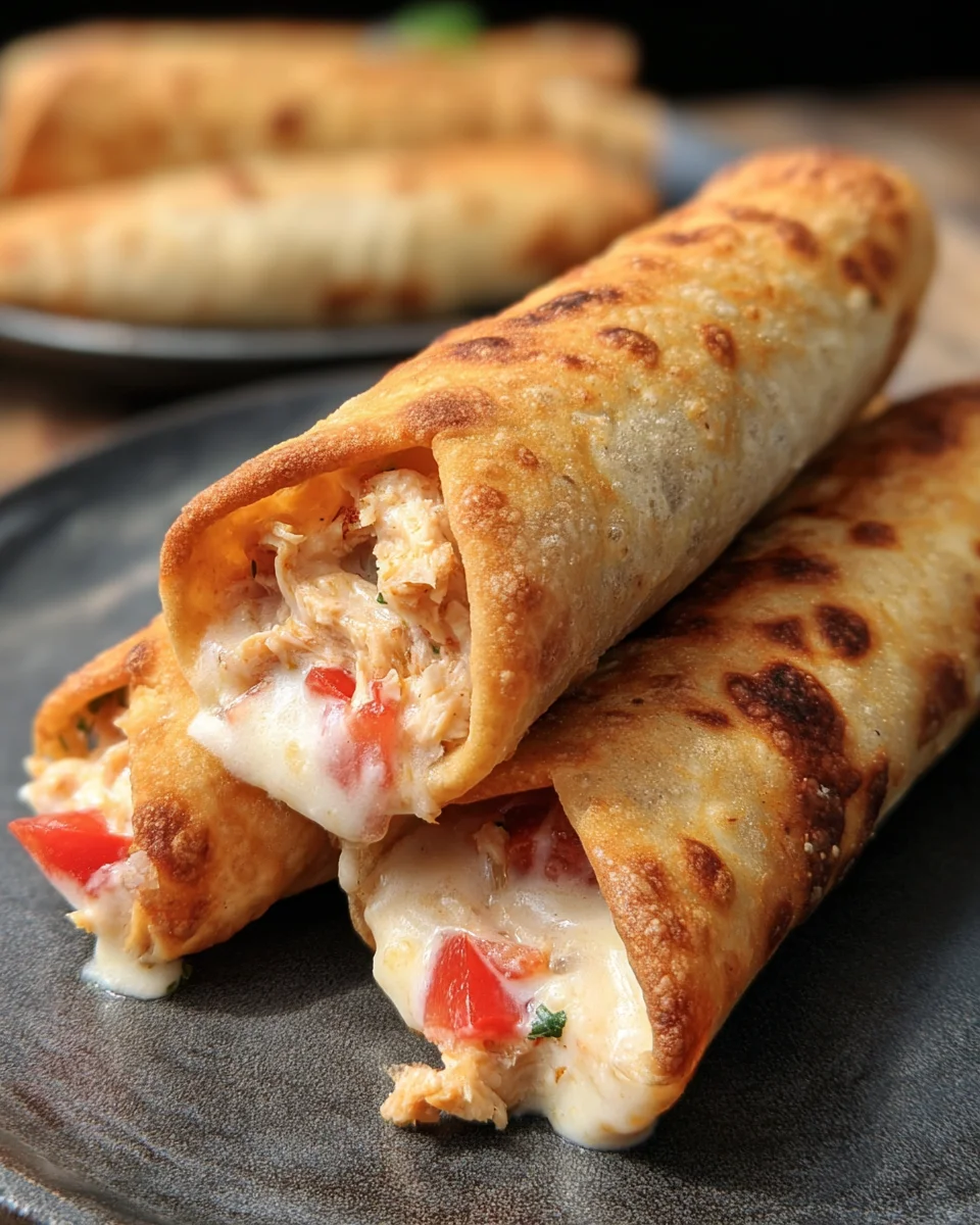 Chicken Taquitos with Queso