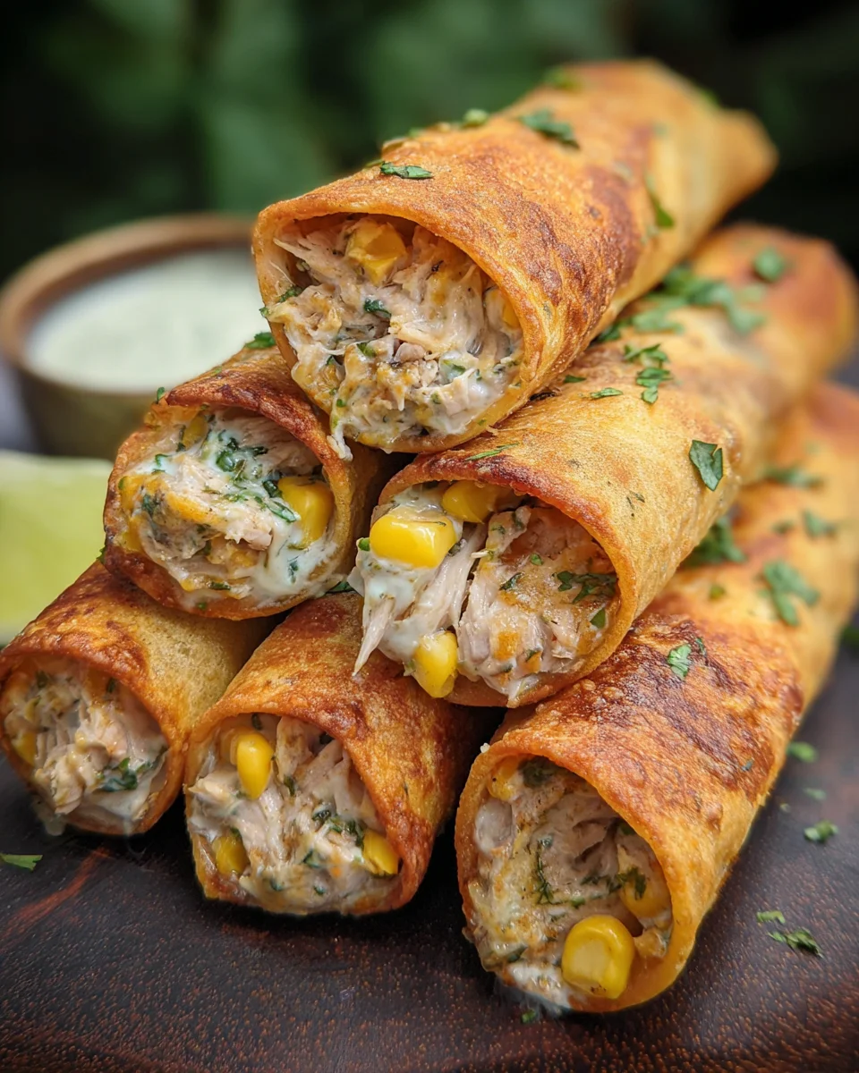 Creamy Pulled Chicken Taquitos