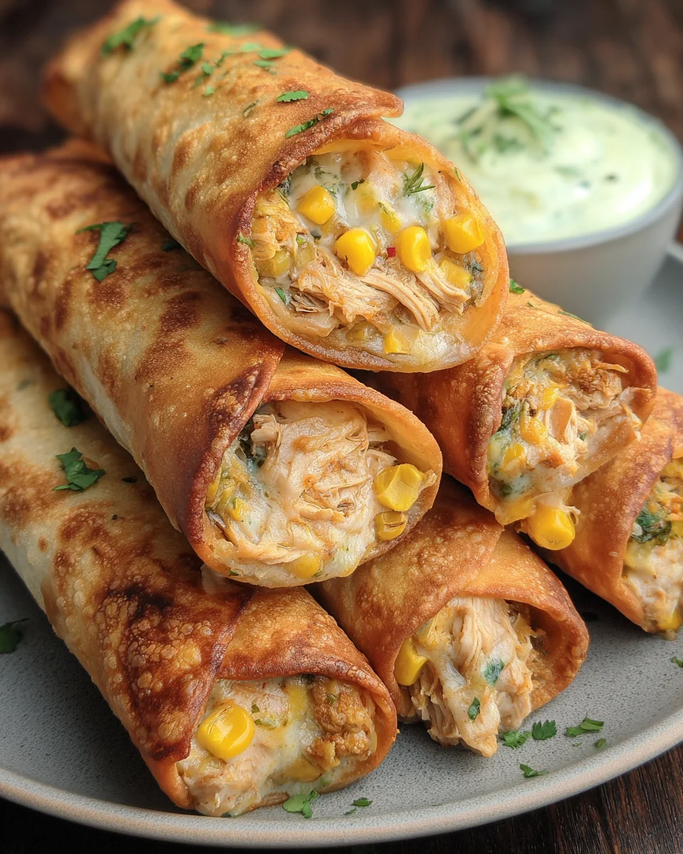 Creamy Pulled Chicken Taquitos