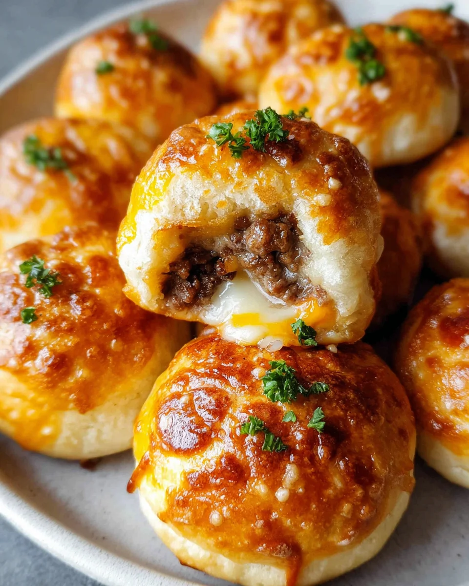 Garlic Parmesan Cheeseburger Bombs